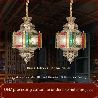 Cina Lustre di rame vintage in stile marocchino per soffitto dell'albergo in vendita