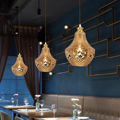 Cina Oro a testa singola Luce pendente in rame moderno Luce pendente in vetro in rame con sorgente luminosa LED in vendita