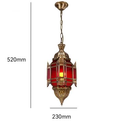 Cina Candelabro in vetro in stile retrò arabo musulmano per interni moderni in sud-est asiatico e finitura in rame in vendita