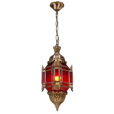 Cina Candelabro in vetro in stile retrò arabo musulmano per interni moderni in sud-est asiatico e finitura in rame in vendita