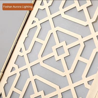 China American Modern Village Retro Personality Copper Glass Chandelier with 3500K Warm White LED Light and Muslim Style Material for sale