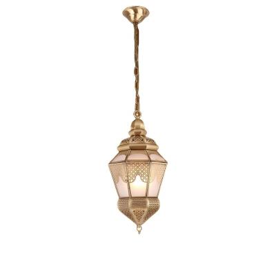 Cina 180° angolo di raggio lampadario in vetro di rame per l'illuminazione interna moderna in stile vintage arabo-musulmano luce decorativa in vendita