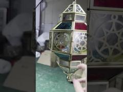 Lustre di rame vintage in stile marocchino per soffitto dell'albergo