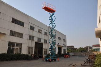 China High Strength Manganese Self Propelled Aerial Work Platform Blue Color OEM for sale
