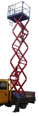 China 6m To 18m Electric Hydraulic Vehicle Mounted Scissor Lift Rainproof Design for sale