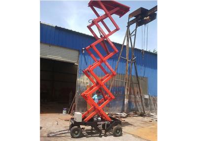 China Four - Wheel Hydraulic Aerial Work Platform , Workshops Mobile Scissor Lift Platform for sale