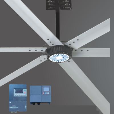 China Permanent Magnet HVLS Ceiling Fan Energy Efficient Low Noise Wide Coverage Industrial Fan for sale