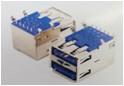 China Usb Connector USB-AF3.0 90º Double layer inserting plate for sale