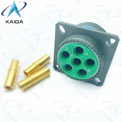 중국 Crimp Copper Alloy Receptacle Connector 6 Contacts Gold Finish MIL-DTL-38999 Series 3.D38999/20WH06SA.8D Series 판매용