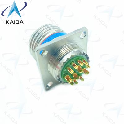 중국 Threaded 12-Contact Gold Finish Receptacle Connector for 500V Solder Copper Alloy D38999/20KD97PN-H Stainless Steel 판매용