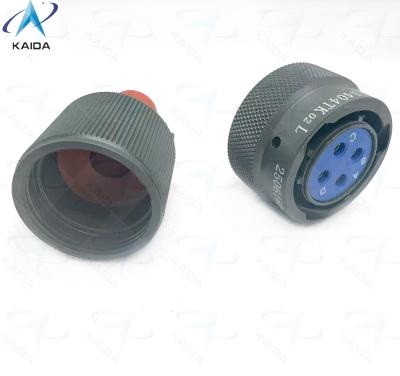 China Sicherer und langlebiger runder elektrischer Steckverbinder -55 °C bis 125 °C für industrielle Anwendungen, Y50EX-1404TK02L, Y50EX-Serie Stecker mit gerader Kabelklemme, olivgrün eloxiert zu verkaufen