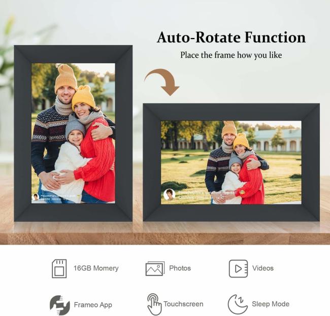 Customized Smart Cloud Picture Frame Auto-Rotate IPS Touch Screen WiFi Digital Photo Frame