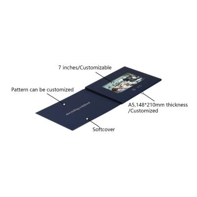 China A5 7 Inch Softcover Video Brochure for Customized Card for Advertising Promotion for sale