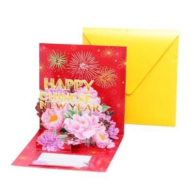 China Personalization 3D Pop Up Greeting Card Artificial Style with Blank Message Space for sale