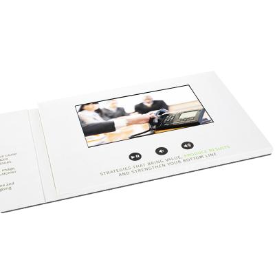China High Resolution LCD Video Folder with 5.0” Screen 1920 X 1080 Pixels Resolution CMYK Printing for sale