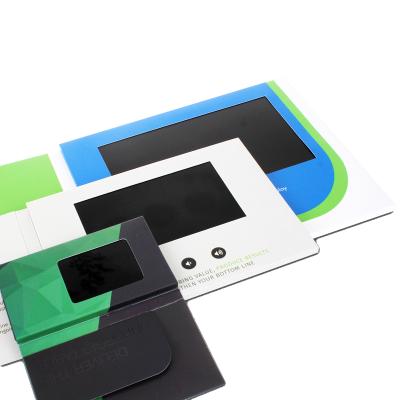 China High Resolution LCD Video Folder with 5.0” Screen 1920 X 1080 Pixels Resolution CMYK Printing for sale