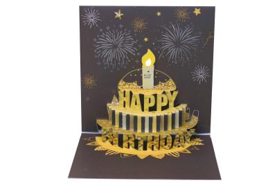 China Customized Logo 3D Pop Up Greeting Card Add a Personal Touch to Your Greetings for sale