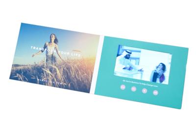 China CMYK Printing LCD Video Folder 16 9 Ratio and 128MB Memory Included for sale
