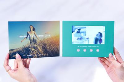 China CMYK Printing LCD Video Folder 16 9 Ratio and 128MB Memory Included for sale