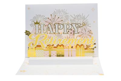 China Customizable 3D Pop Up Greeting Card with 2mm/3mm Thickness and Folded Envelope for Birthday Celebrations for sale