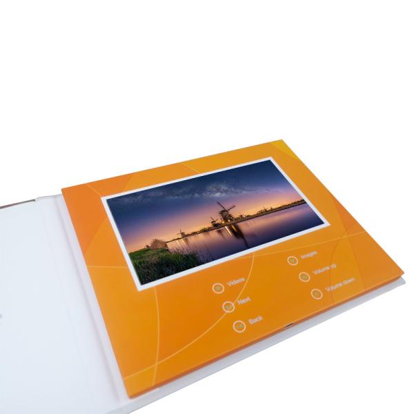 CMYK che stampa la cartella LCD del video del libro del video opuscolo LCD della copertura molle per i regali di affari