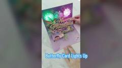 ? Purple Butterfly 3D Birthday Card with Music & Fireworks Lights #birthdaygift   #HappyBirthday