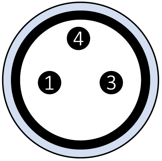 Pin assignment diagram for M8 3-pin connector