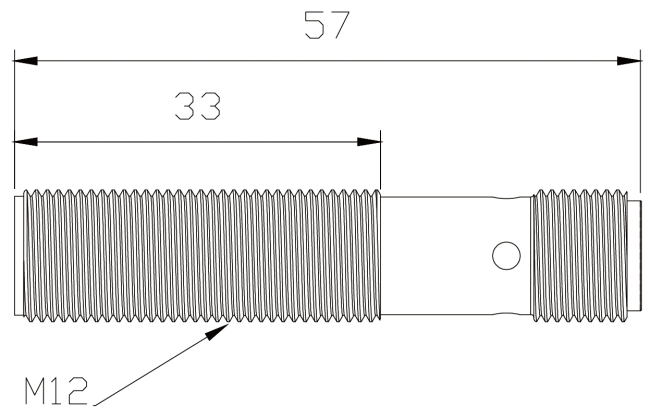 U12 Ultrasonic Sensor dimensional drawing showing measurements and connector placement