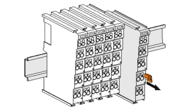 Module disassembly diagram showing internal components