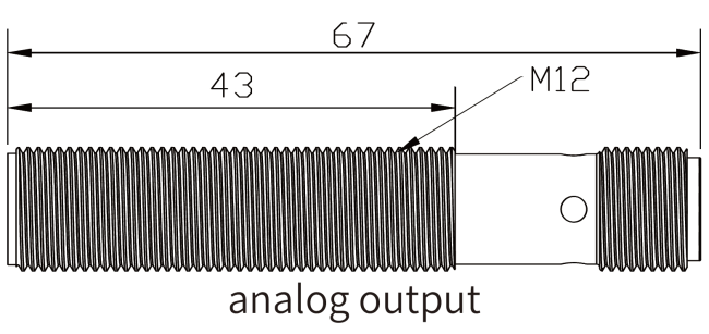 U12 Ultrasonic Sensor dimensional drawing showing precise measurements