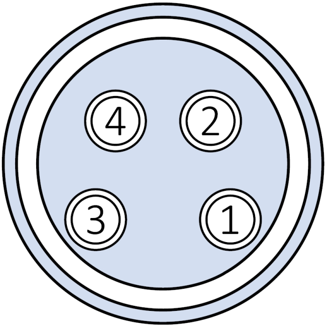 Pin assignment diagram for M8 4-pin connector