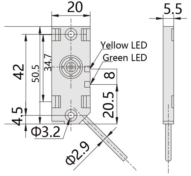 Dimensional drawing of IP65 Capacitive Sensor