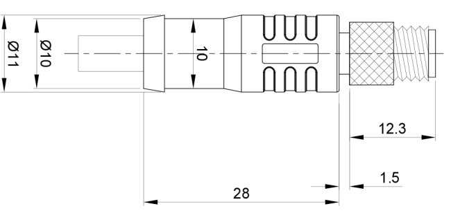 M8 Male Connector 3 Pin A Code technical diagram