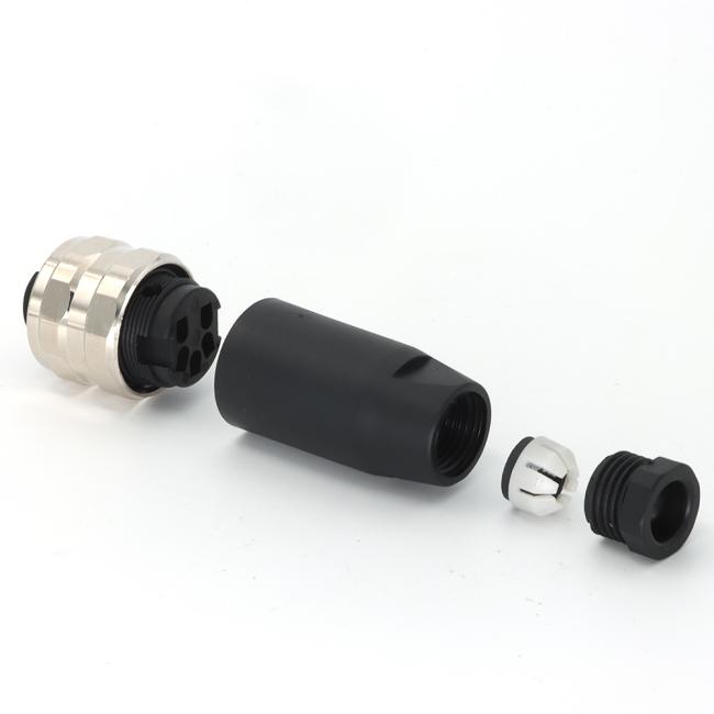 Close-up view of connector components
