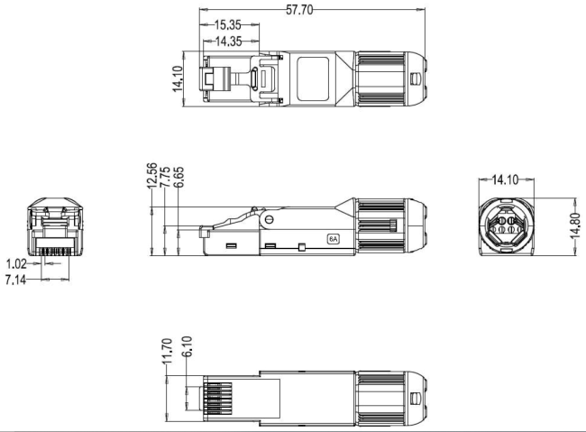 RJ45 Connector Field Termination Plug