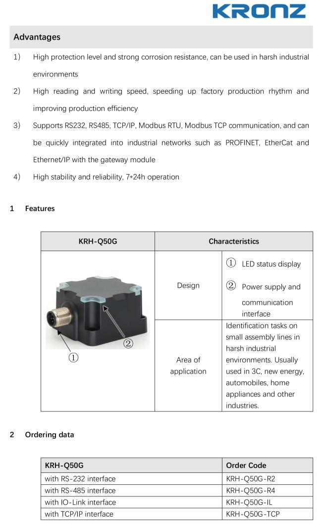 Square HF Read Write Head front view