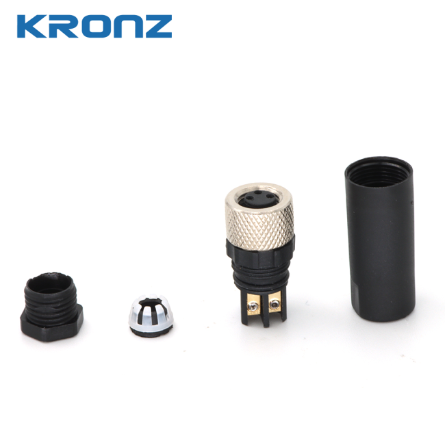 4 Pin M8 Female Connector disassembled view