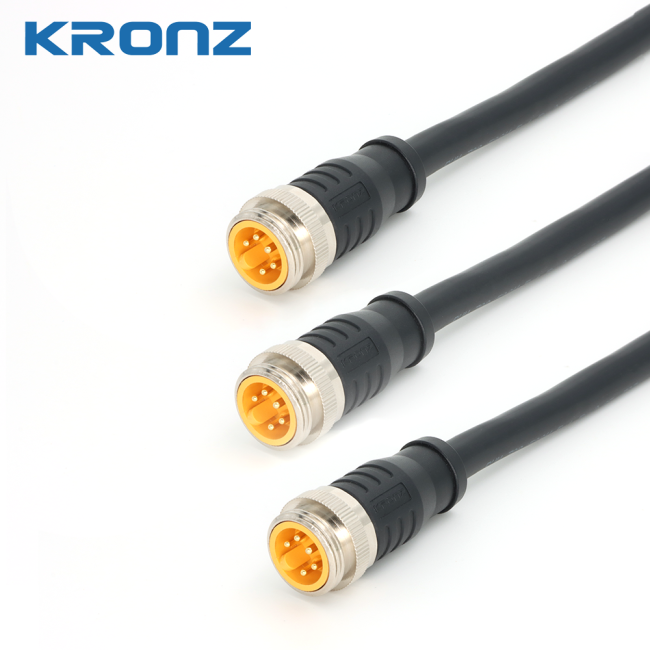 7/8 inch connector front view showing black housing and straight cable outlet