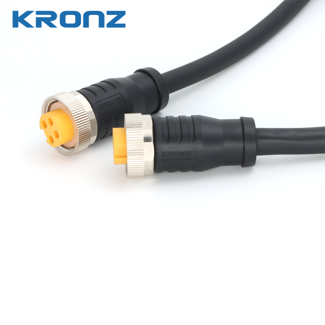 7/8 inch connector front view showing gold-plated contacts and black housing