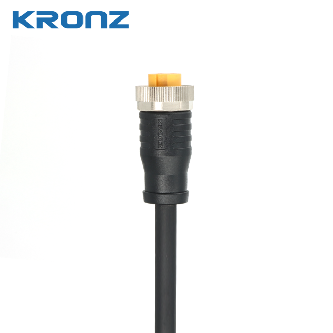 Close-up of 7/8 inch connector's contact surface and cable connection