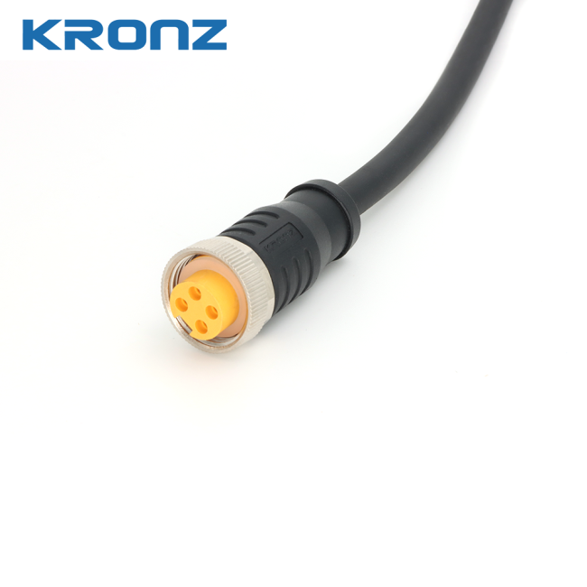 7/8 connector front view showing 4-pin configuration