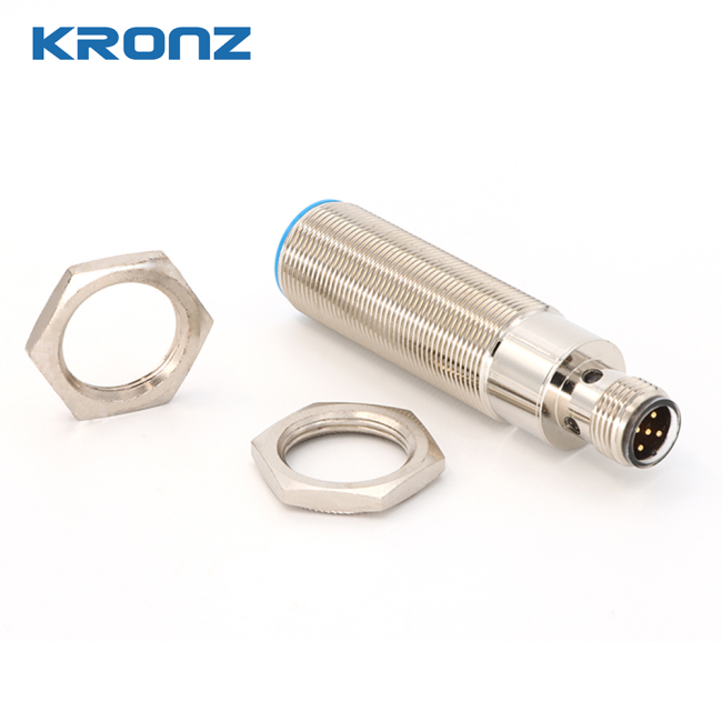 Industrial Ultrasonic Sensor side view showing connections