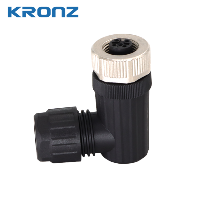 Close-up of M12 Socket Connector showing contact pins and sealing