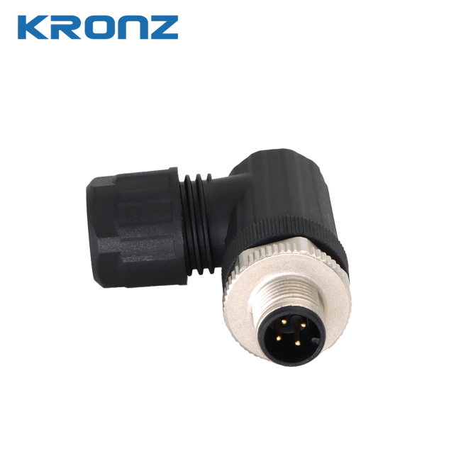 M12 Connector front view showing gold-plated contacts