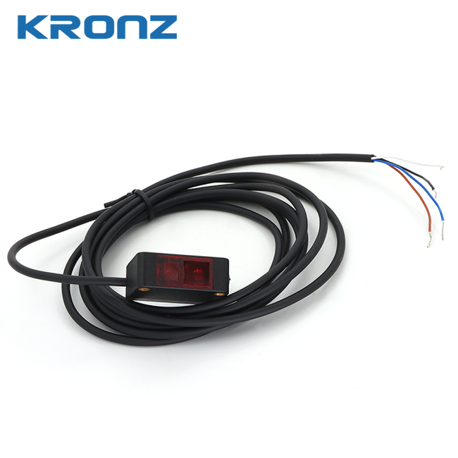Photoelectric sensor side profile with dimensions
