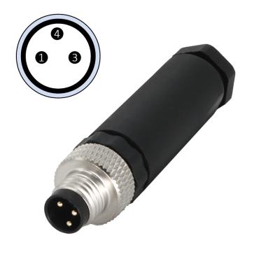 中国 M8 Connector IEC 61076-2-104 Field-wireable Assembly 3-pin A-code Straight IP67 Male 販売のため