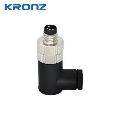 China M8 Field-Wireable Assembly Connector IP67 4 Pin A-Coding Male Angled Sensor Connector à venda