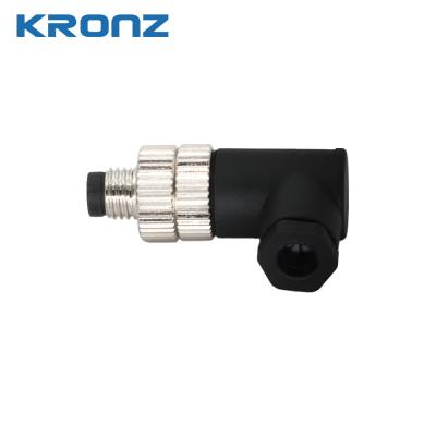 China 5 Pin B Code M8 Sensor Connector Angled Industrial Male Waterproof Circular Connector for sale