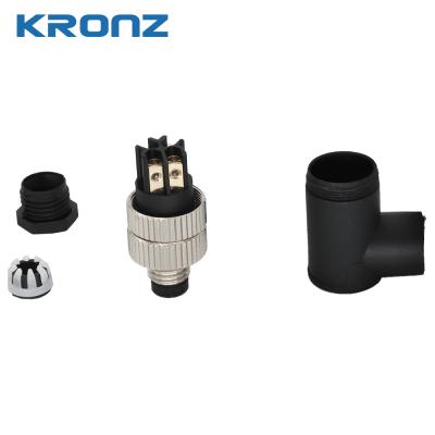 China 5 Pin B Code M8 Sensor Connector Angled Industrial Male Waterproof Circular Connector for sale
