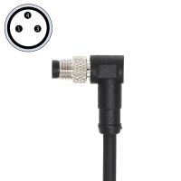 China Angled M8 Connectors 3 Pin Male Pre Assembled Customized Cable A Code PVC for sale